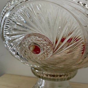 L.E. Smith Aztec Glass Punch Bowl With Stand: Pinwheel Cane Design - Etsy