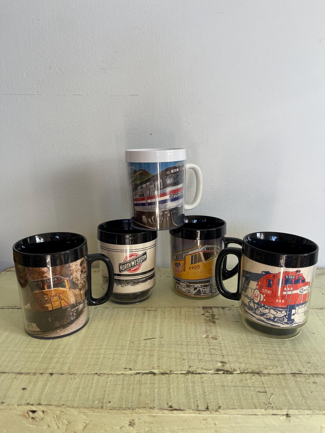 CHOICE Railroad Collectible Insulated Train Mug Santa Fe Northwestern ...