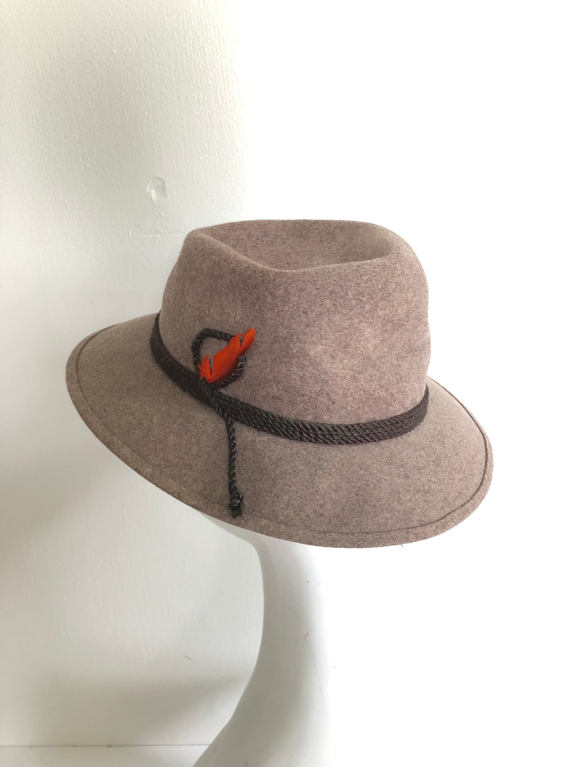 Vintage Wool Hat US Size 6 7/8 Heathers Oatmeal Brown Wool | Etsy