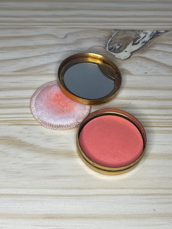 Mid Century Vintage Blush Pot Rouge Mirrored Case New… - Gem