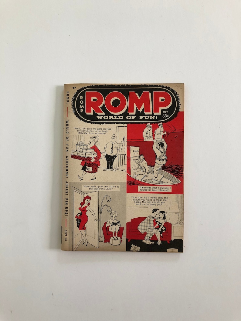Vintage Romp Magazine: Cartoons, Jokes, Pin-ups - September 1967 - Etsy