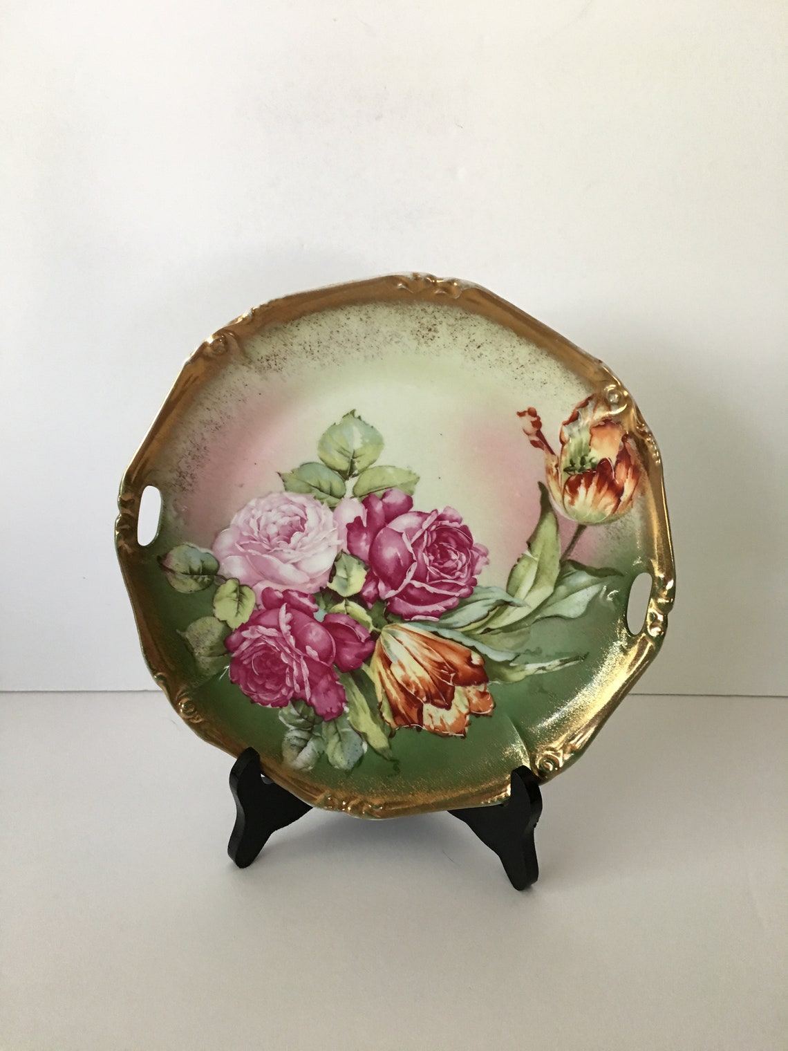 American Beauty Hand Painted Wheelock & Co Germany Double | Etsy