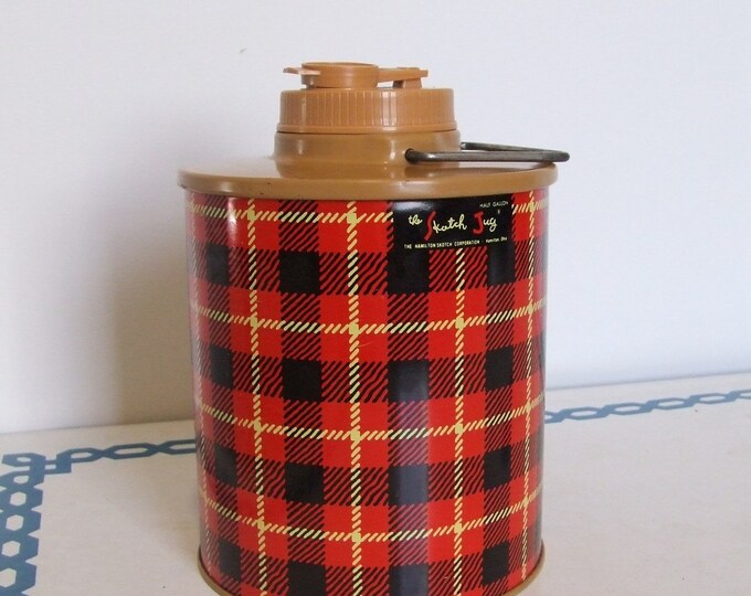 Vintage Skotch Jug Plaid Water Cooler Tartan Scotch Red Yellow - Etsy