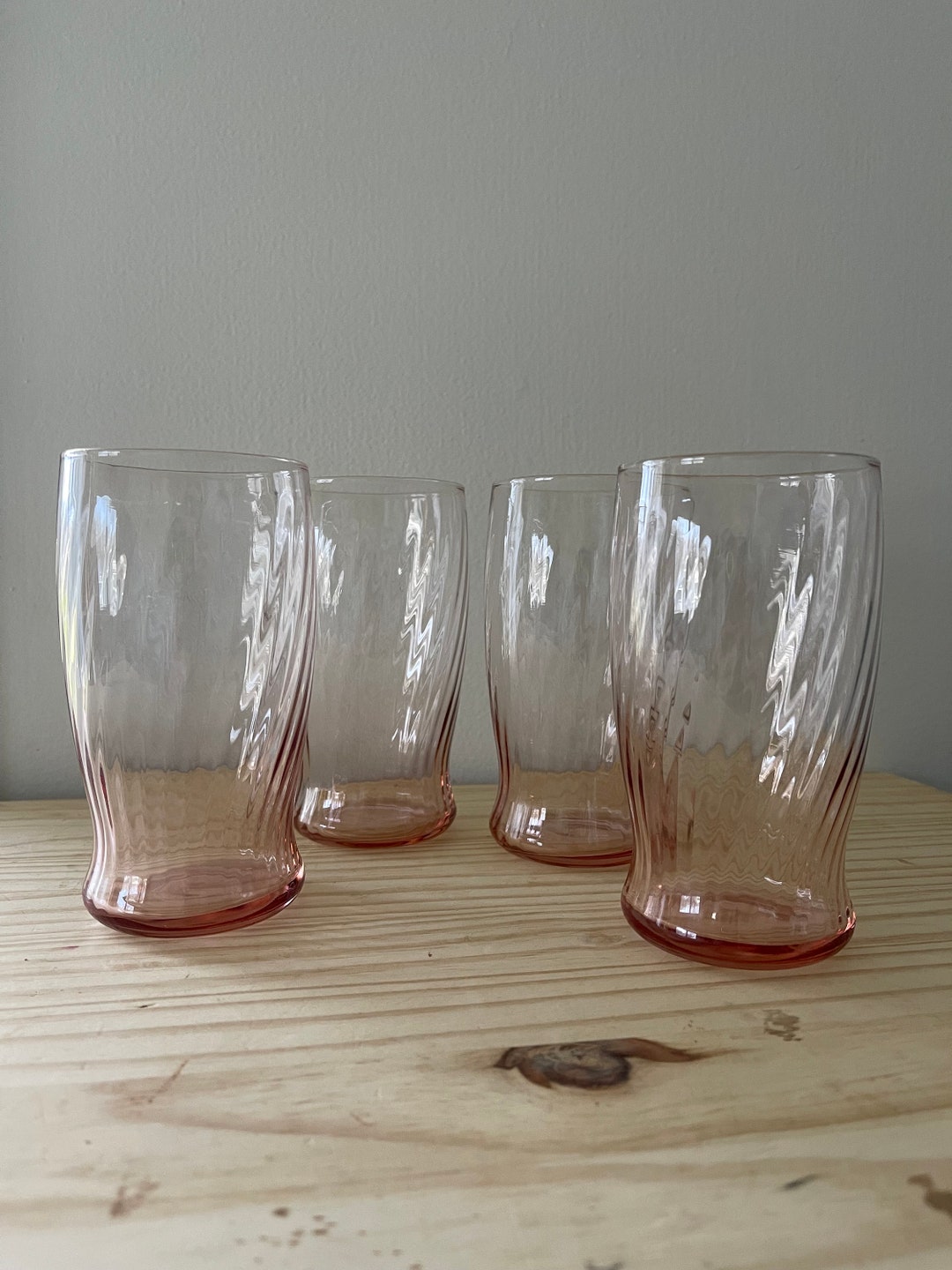 Wheaton Symphony Pink Swirl Tumblers - Set of 4 - Etsy