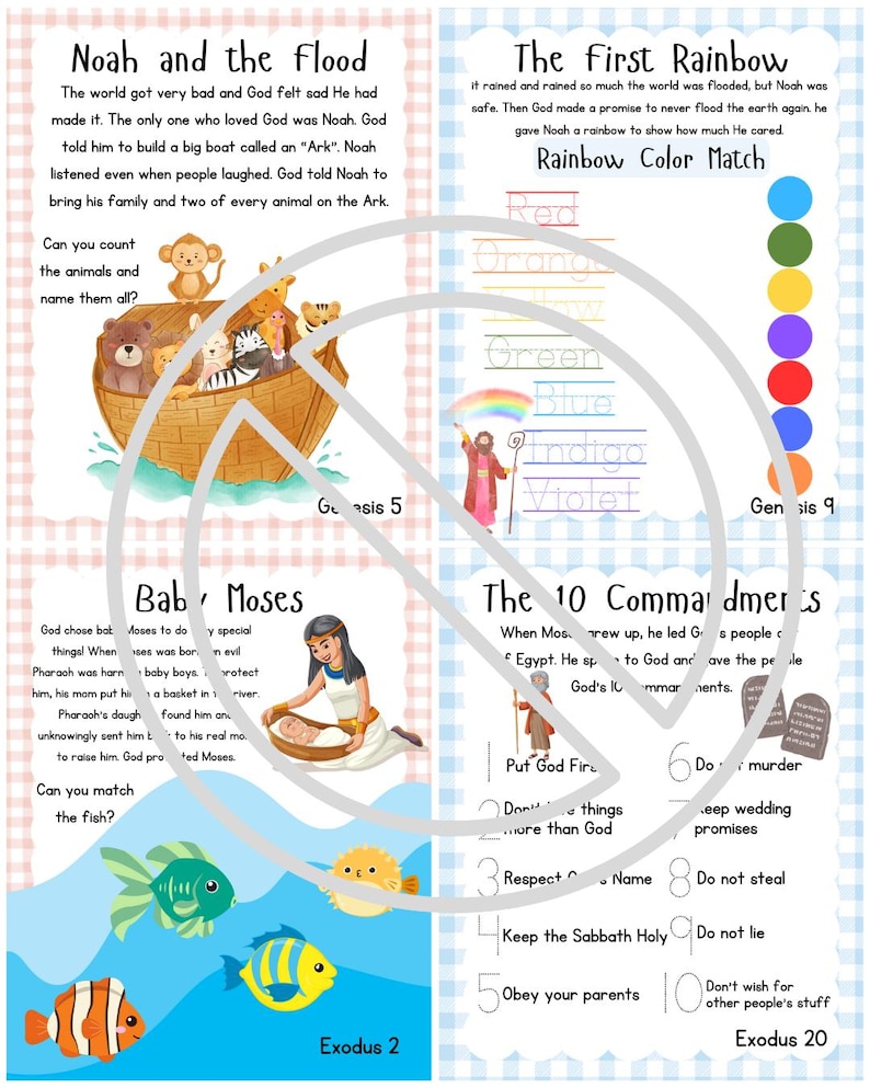 Interactive Bible Story Activity Book, Montessori Learning - Etsy