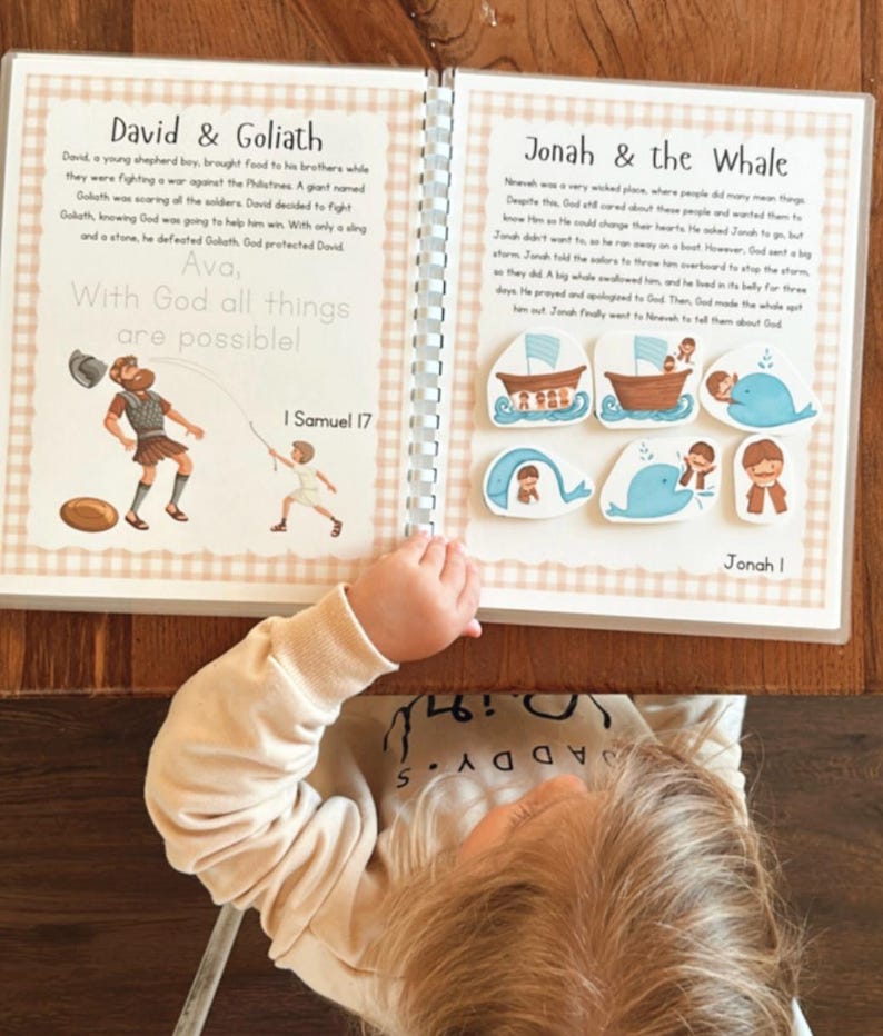 Interactive Bible Story Activity Book, Montessori Learning - Etsy