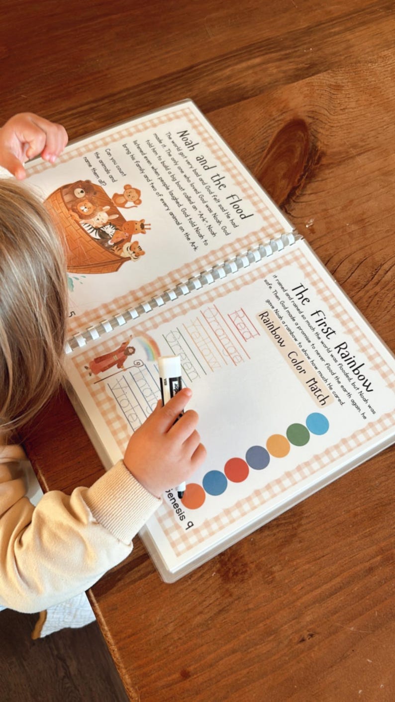 Interactive Bible Story Activity Book, Montessori Learning - Etsy