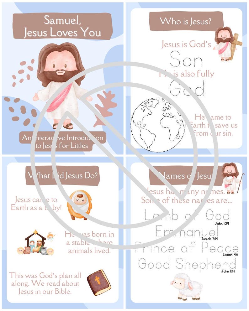 Intro. to Jesus for Toddlers/kids Activity Book - Etsy