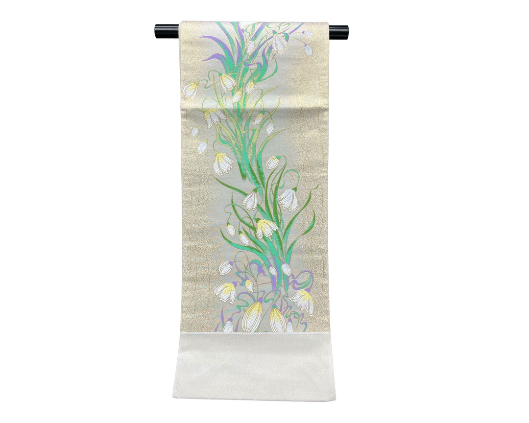 FUKURO OBI by Nishijin-ori Pattern With Snowdrop - Etsy