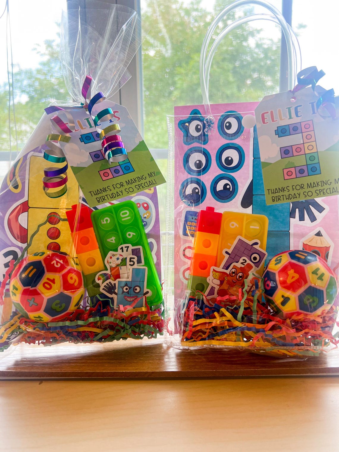 Number Blocks Goody Bag Party Favor With Stickers, Cube Blocks, 10 ...