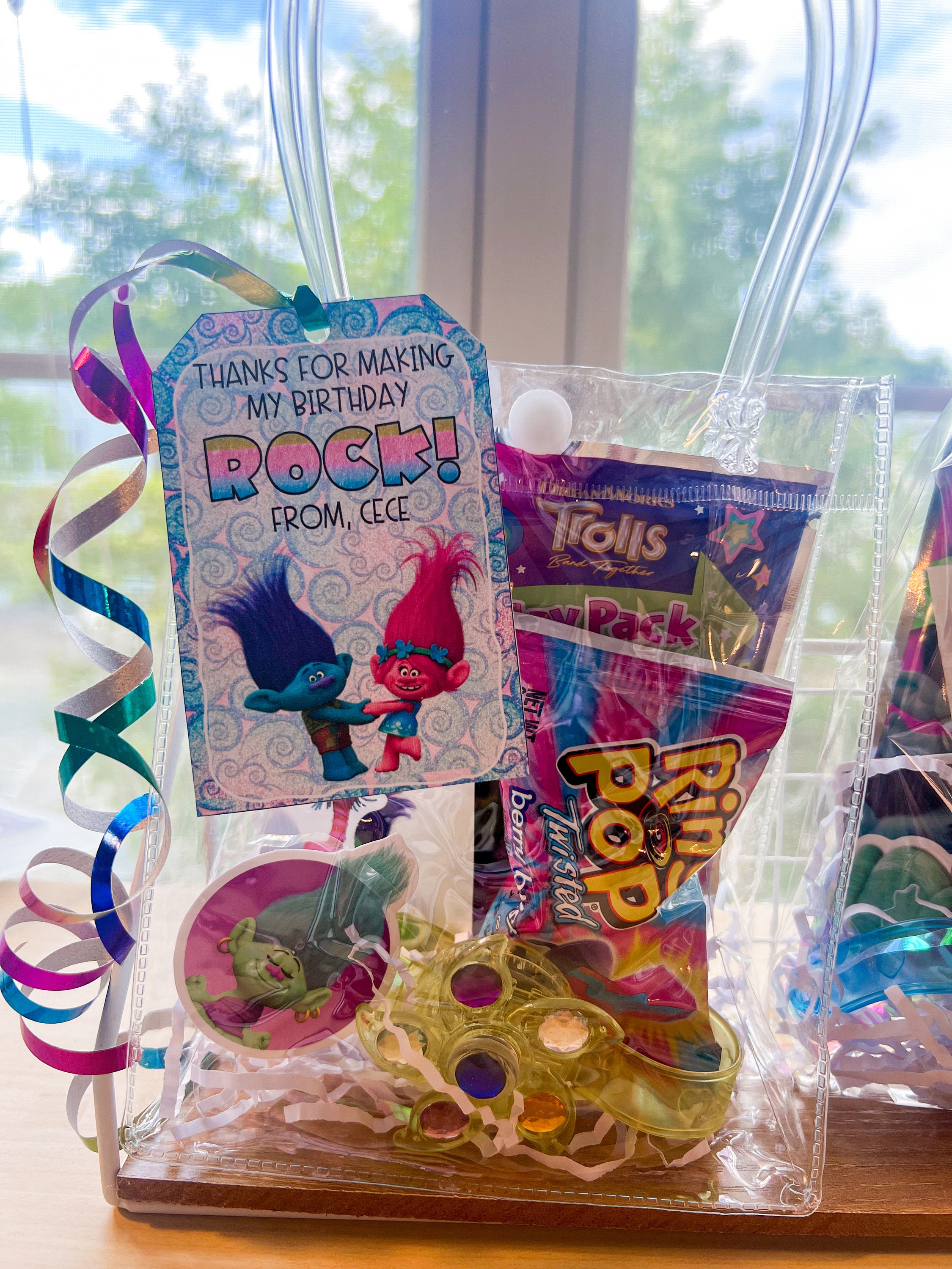 Trolls Party Favor With Coloring Page, Tattoos, Stickers, Spinning ...