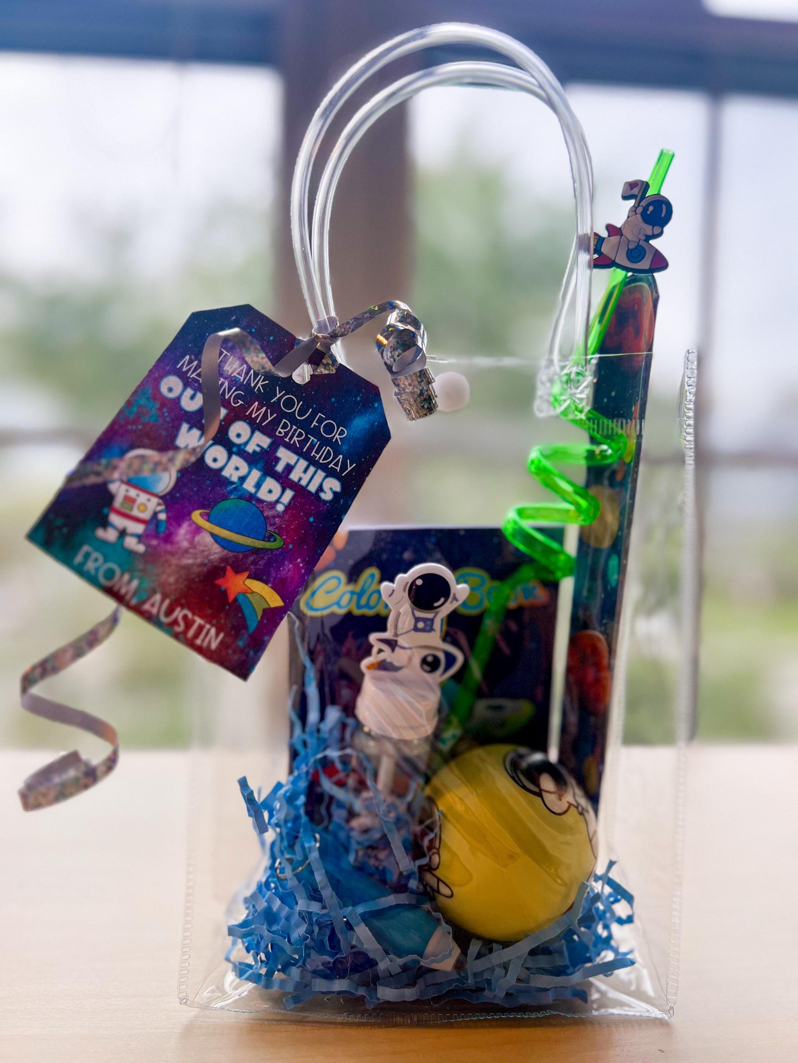 Out of This World Space Party Favor Goody Bag Squish Ball, Coloring ...