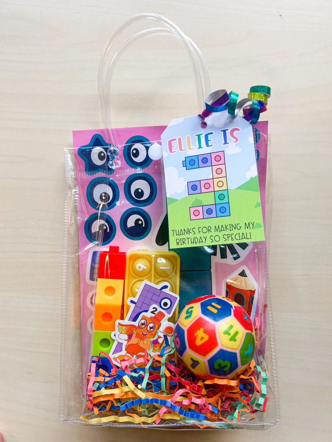 Number Blocks Goody Bag Party Favor With Stickers, Cube Blocks, 10 ...