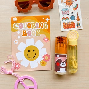 Groovy Retro Goody Bag With Sunglasses, Peace Sign Necklace, Coloring ...