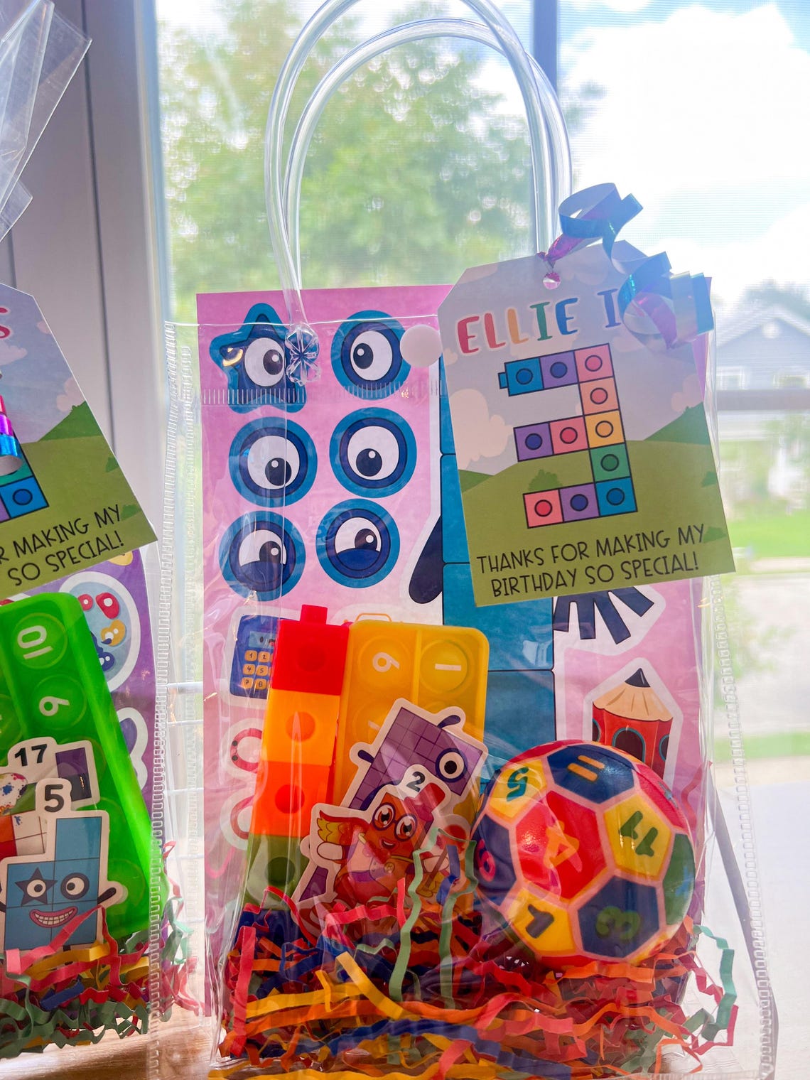 Number Blocks Goody Bag Party Favor With Stickers, Cube Blocks, 10 ...