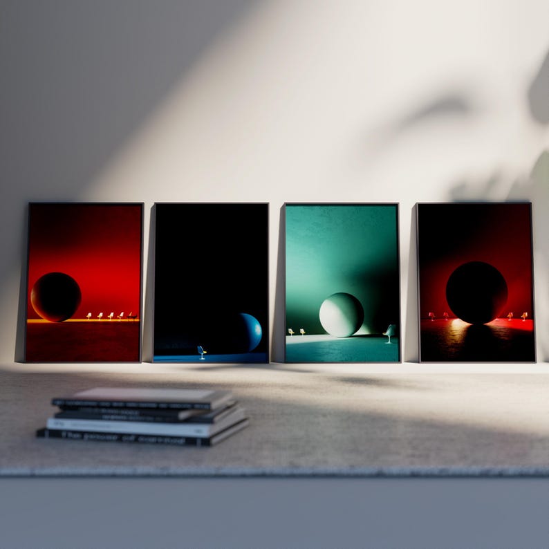 Concave Space Pack 4 Illustration, Digital Art Printable Design Poster ...