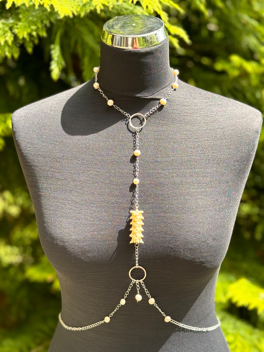 Harness With Real Pearls and Snake Vertebrae - Etsy
