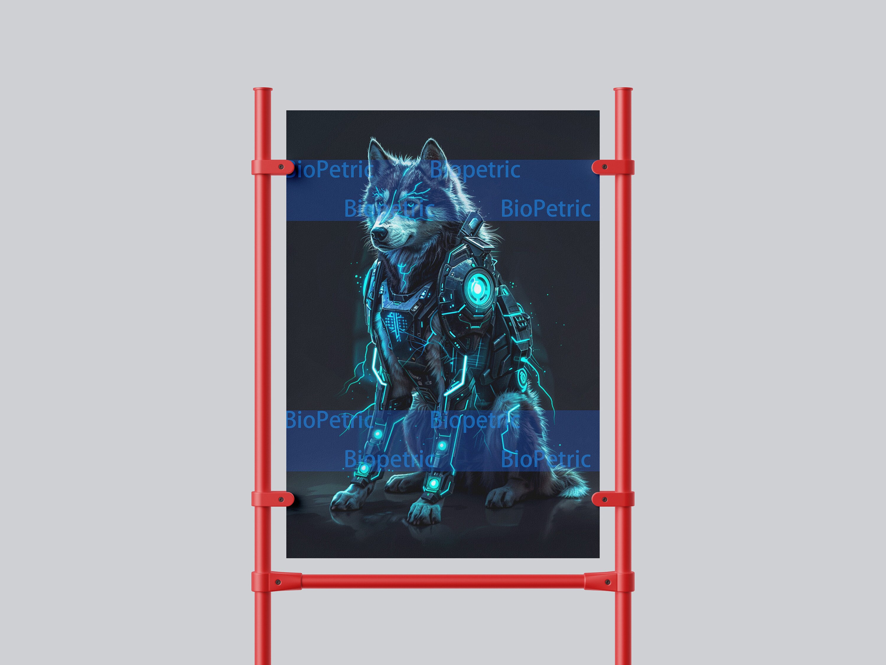 Cyberpunk Husky Digital Art PNG JPG Cool Gray Husky in Combat Armor ...