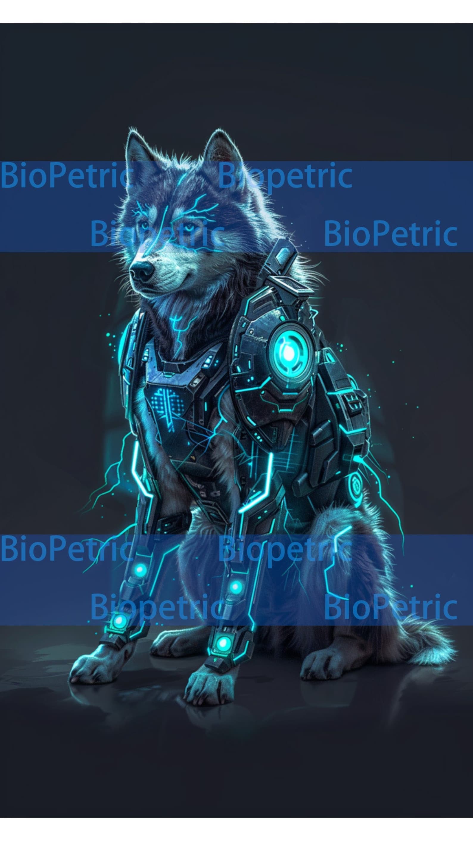 Cyberpunk Husky Digital Art PNG JPG Cool Gray Husky in Combat Armor ...