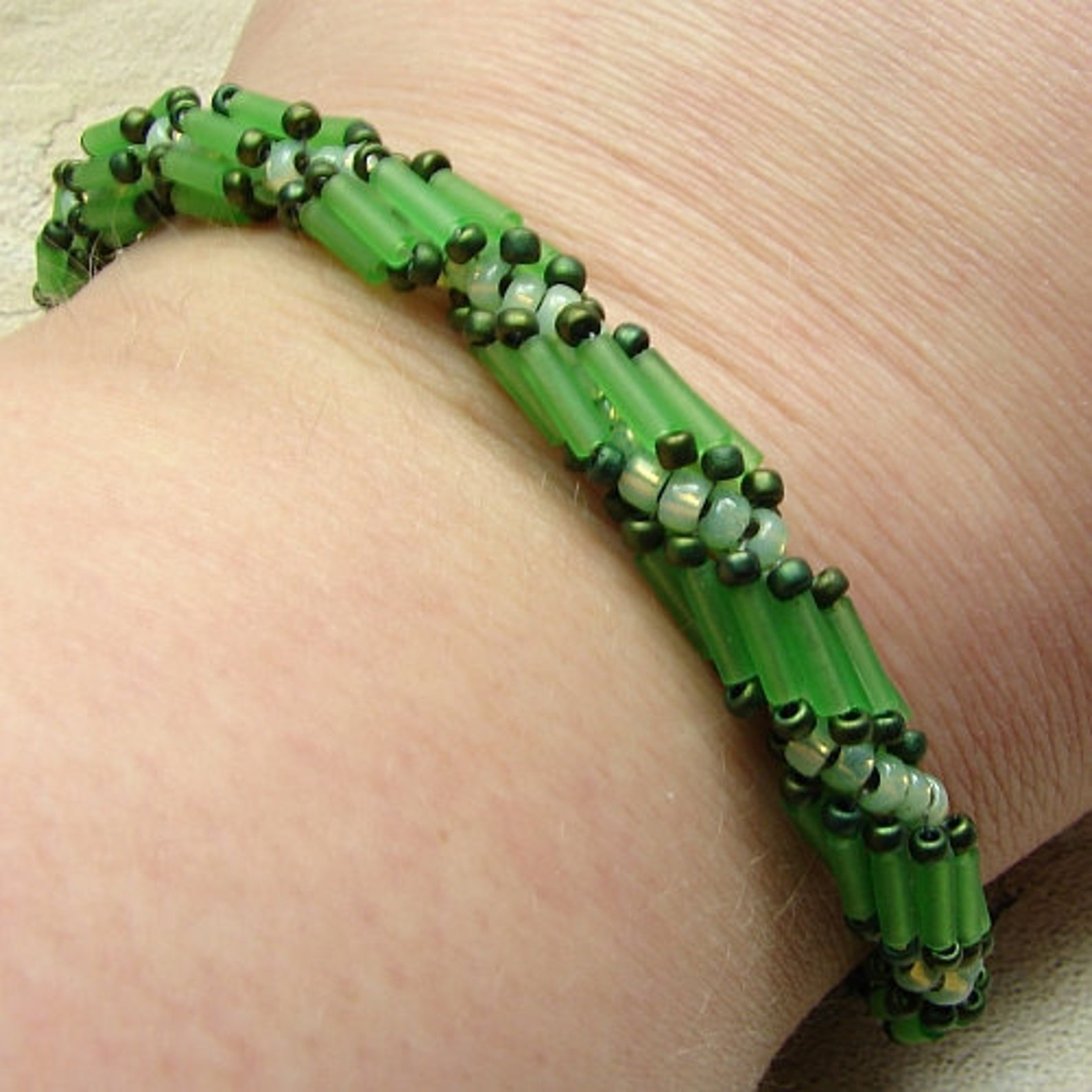 Spring Handmade Spiral Seed Bead Chain Bracelet With Vermeil - Etsy