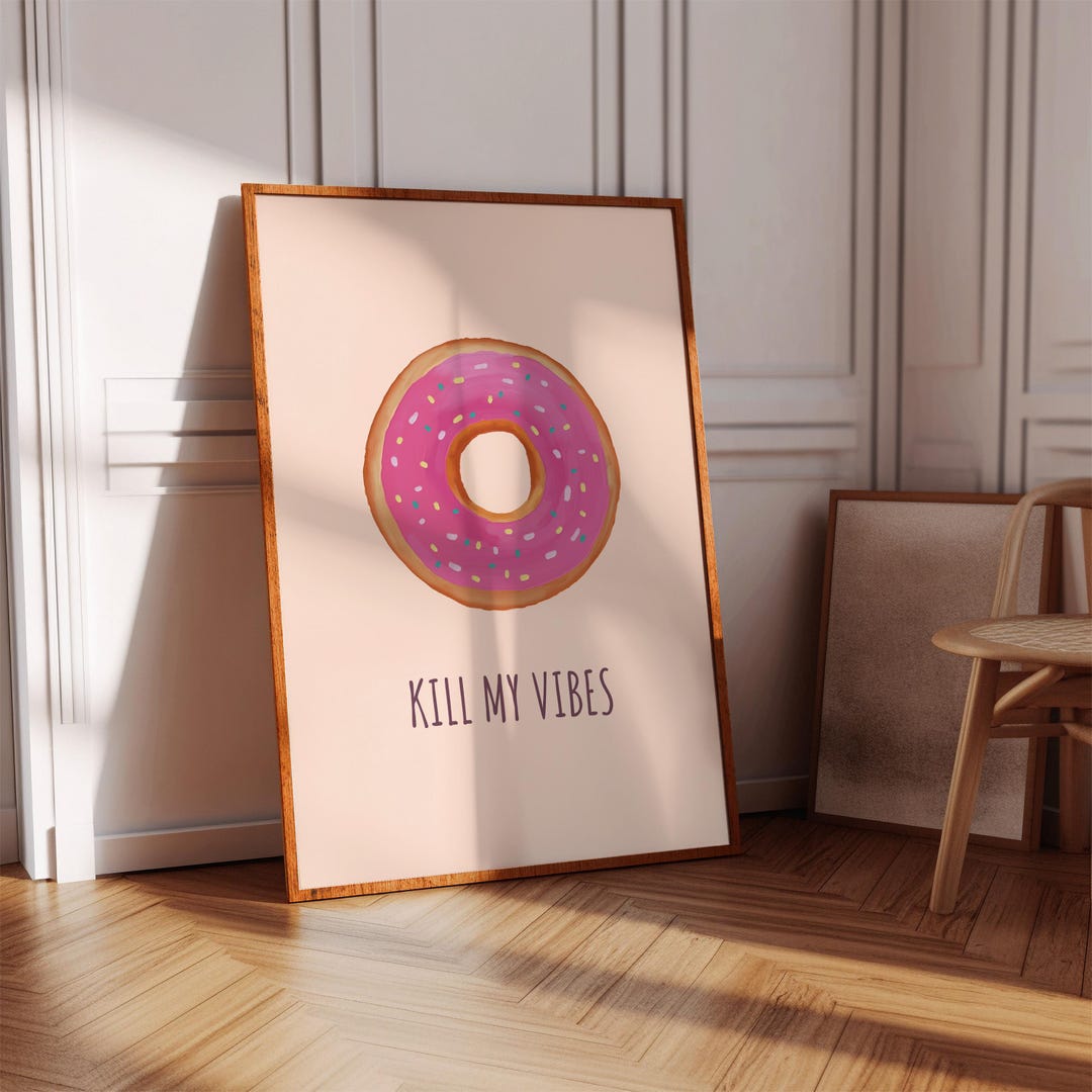 Donut Typography Poster: Funny Trippy Wall Art - Etsy