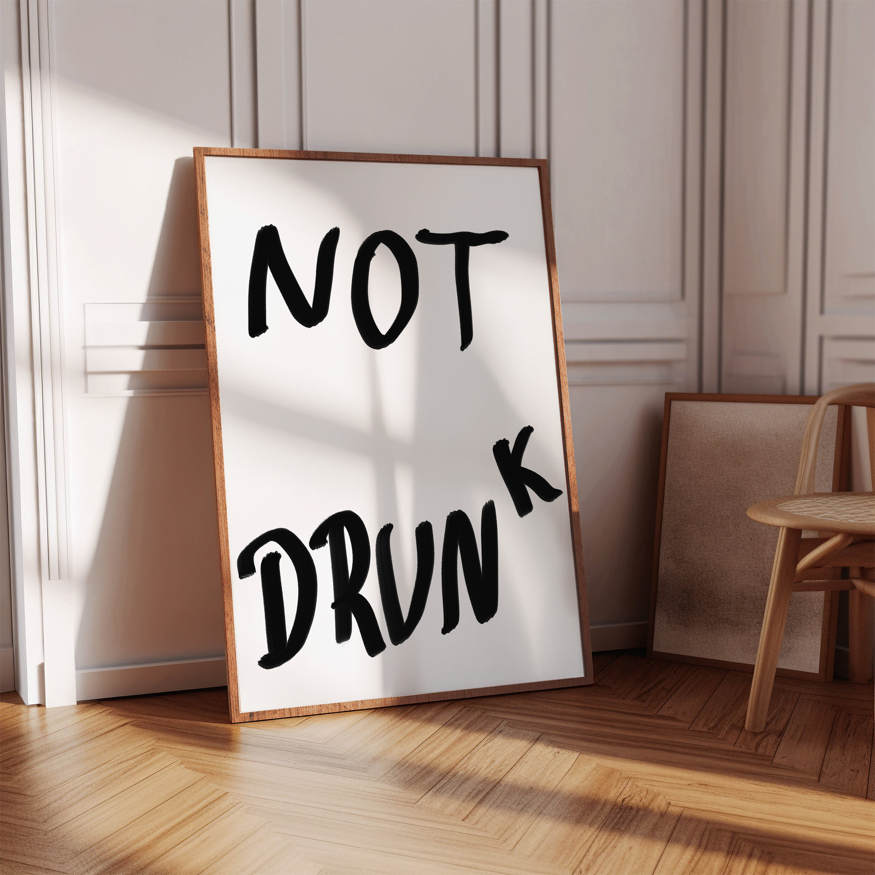 Not Drunk Poster , Printable Art , Black and White Poster, Black and ...