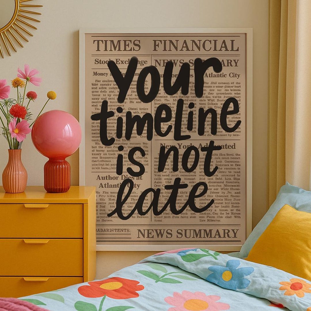 Your Timeline is Not Late | Newspaper Style Motivational Poster ...