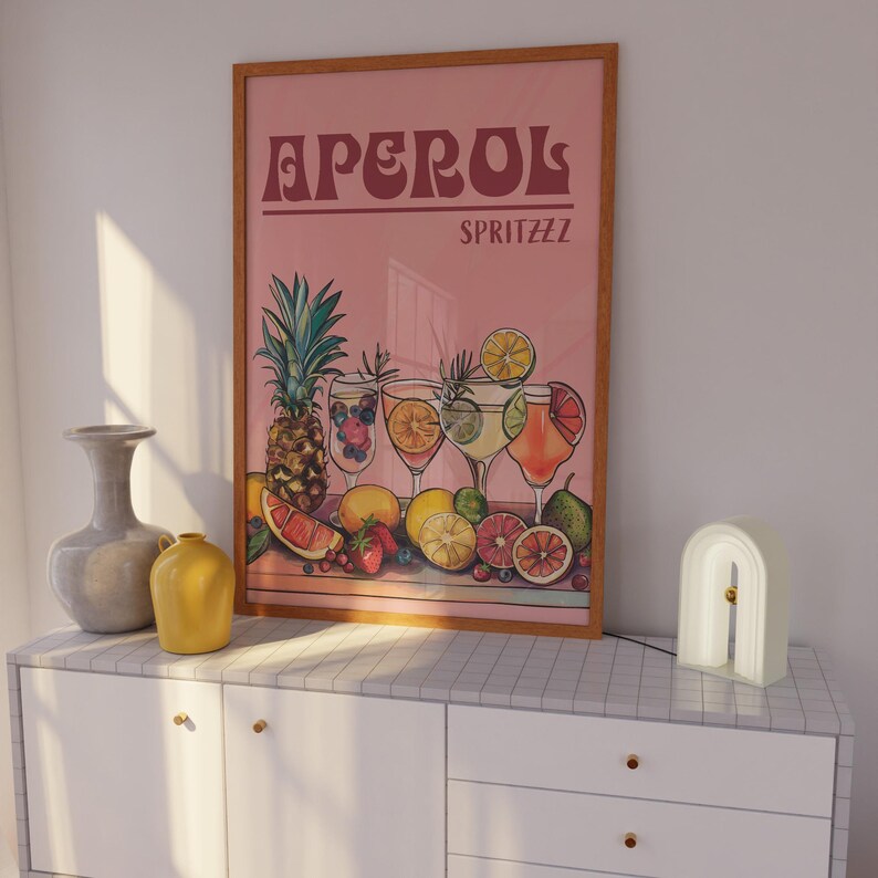 Aperol Spritz Poster: 70s Retro Cocktail Bar Art (digital Download) - Etsy