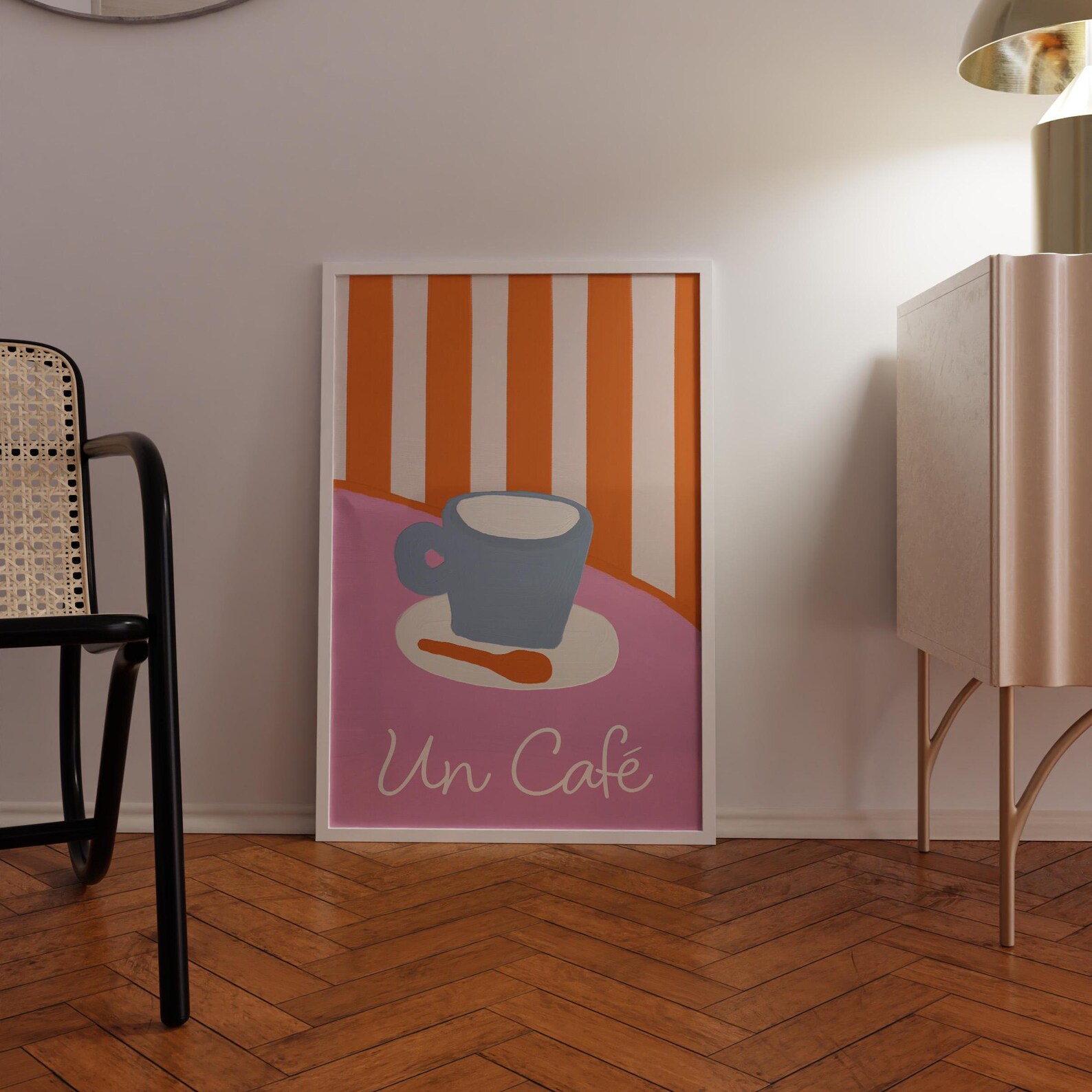 Un Cafe Print, Retro French Coffee Print, Kitchen Poster, Coffee Lover ...