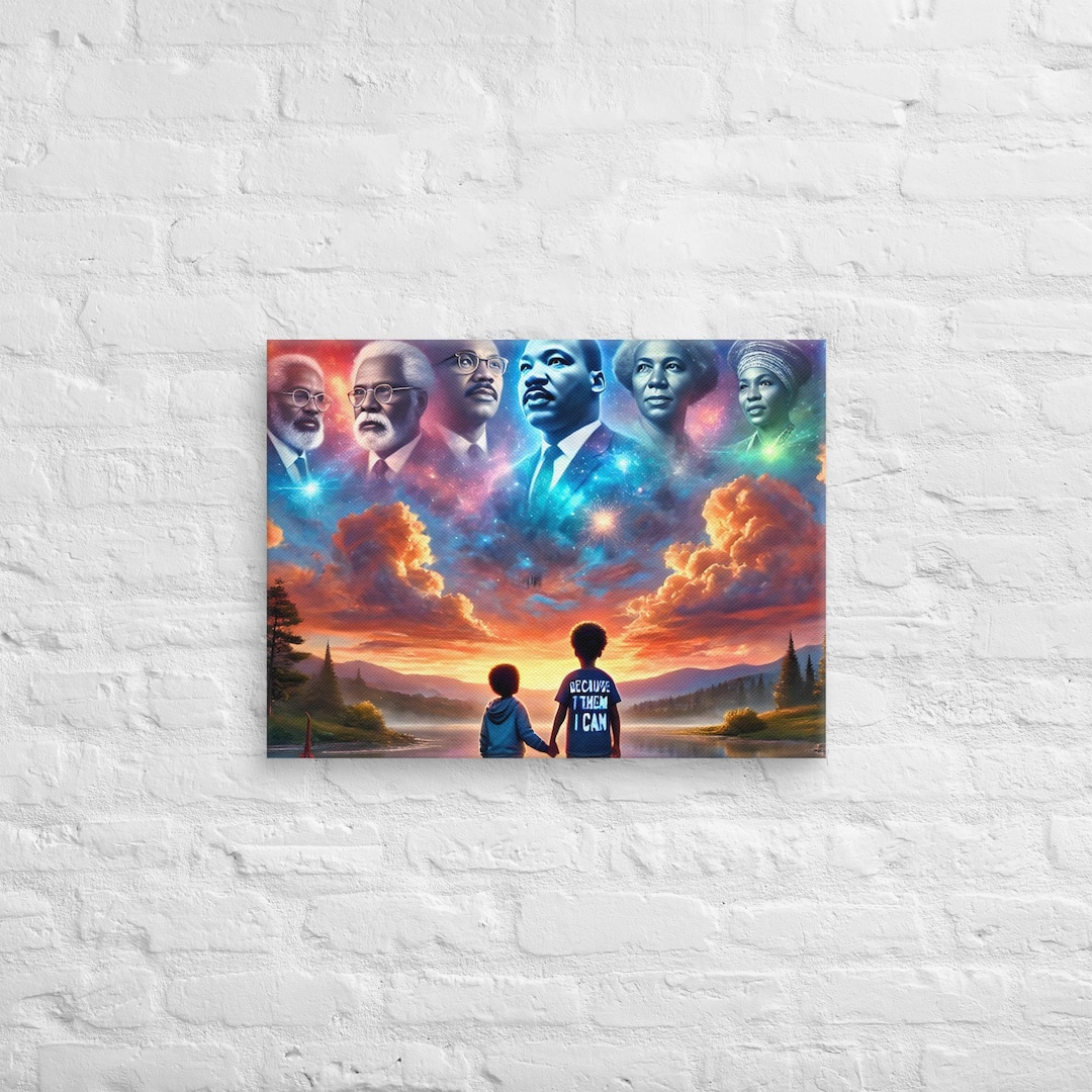 Future Embracing the Past Canvas - Etsy