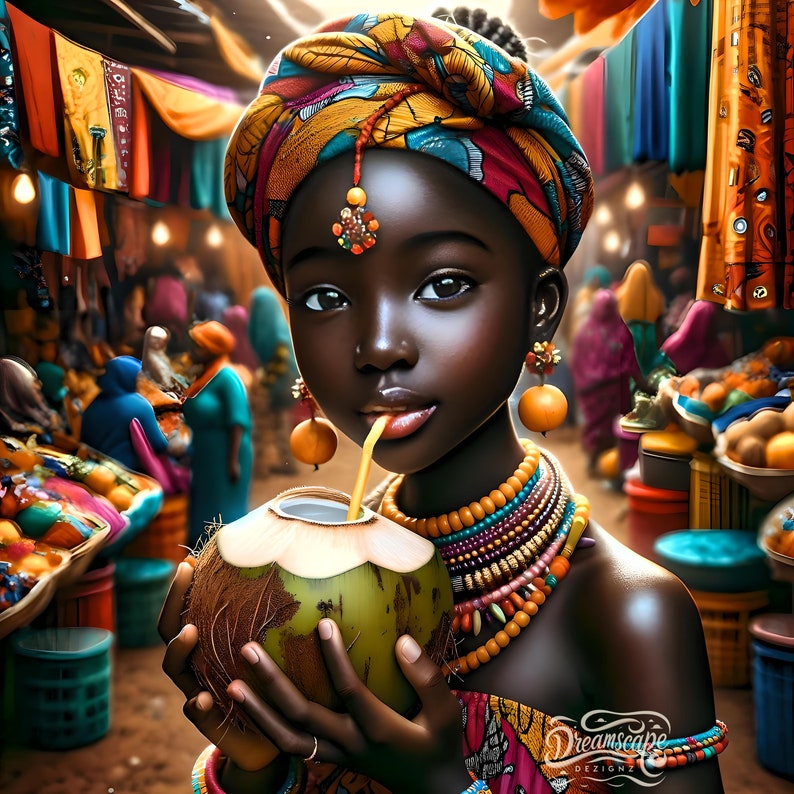 Digital Download/market Day Delight/african Princess/wall Art/print on ...