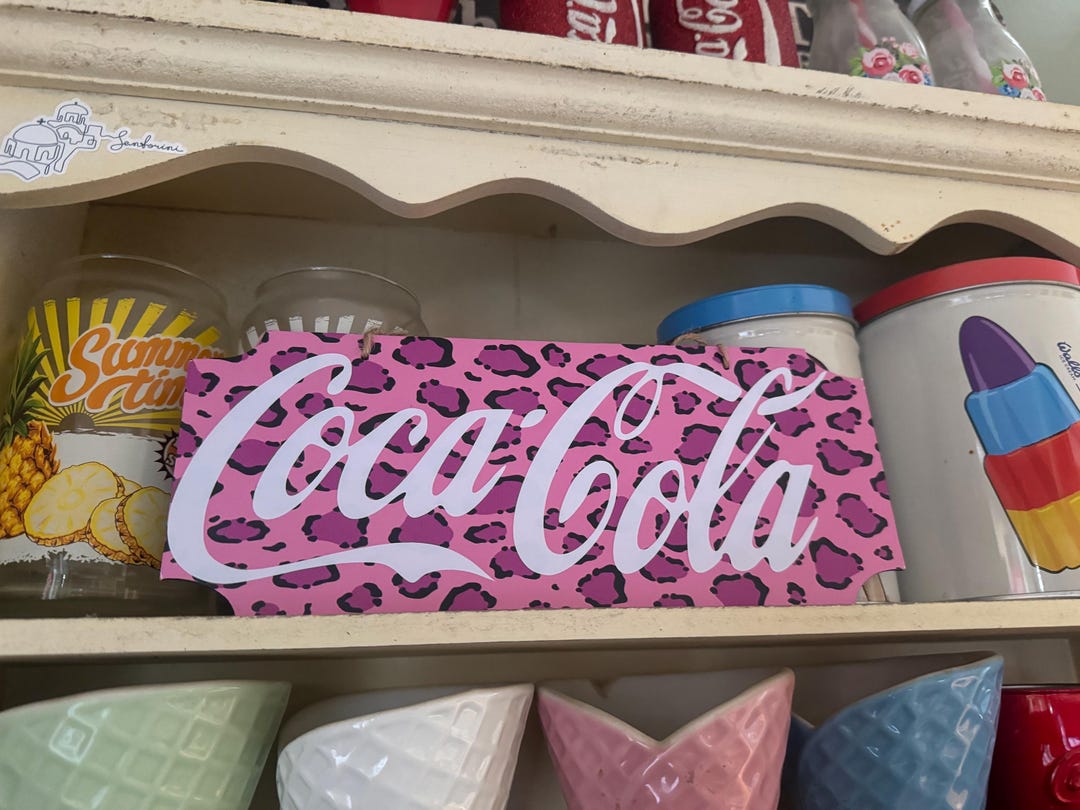 Coca Cola Sign. Leopard Print Sign. Coca Cola Wall Sign. - Etsy