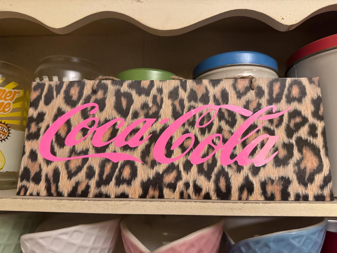 Coca Cola Sign. Leopard Print Sign. Coca Cola Wall Sign. Drinks. Coke ...