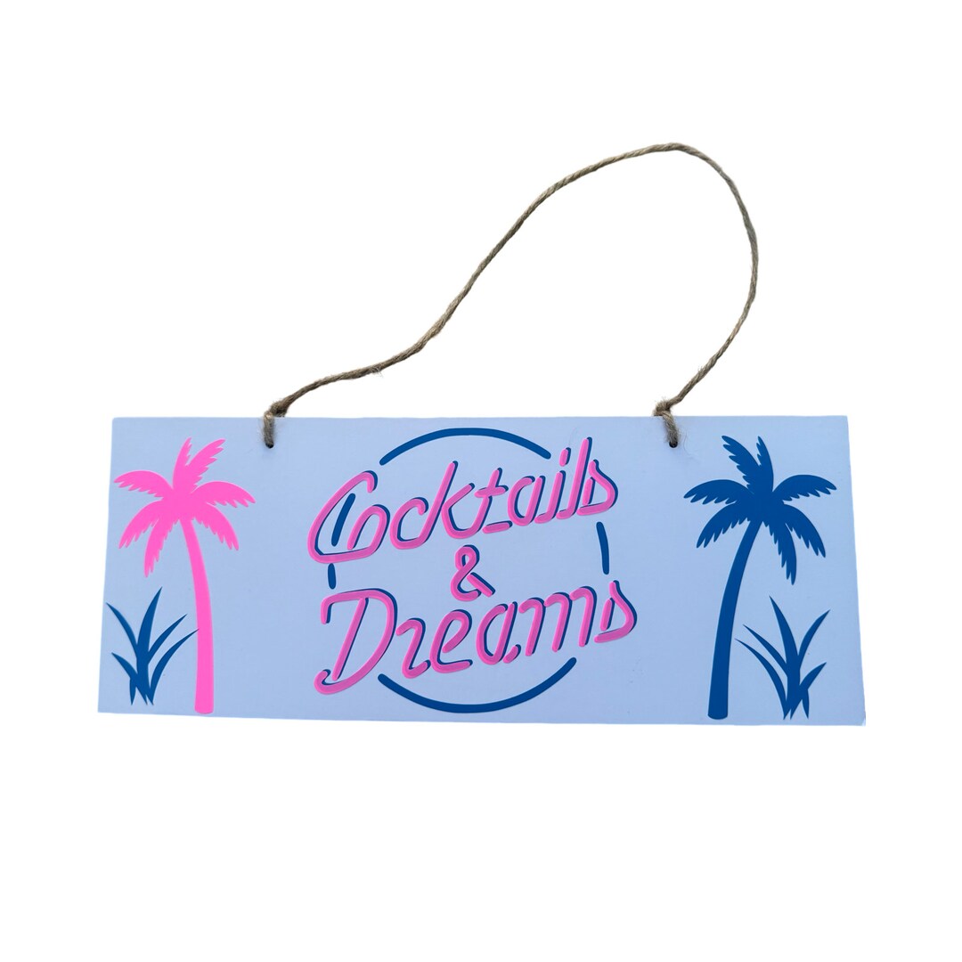 Cocktails and Dreams Sign. Cocktail Bar Sign. Bar Sign. Movie Sign ...
