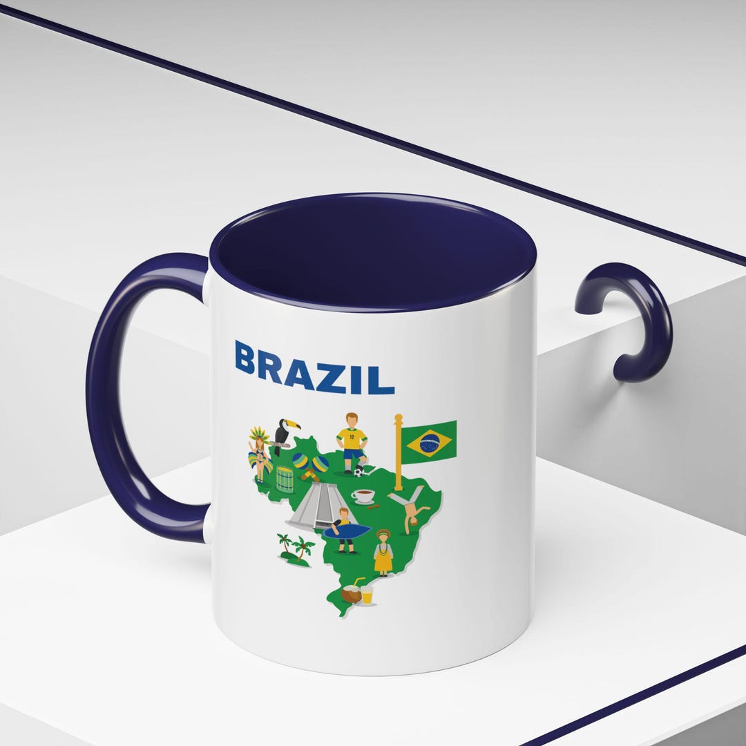 Brazil Coffee Mug, Colors and Symbols, Brazilian Flag Ceramic Cup ...
