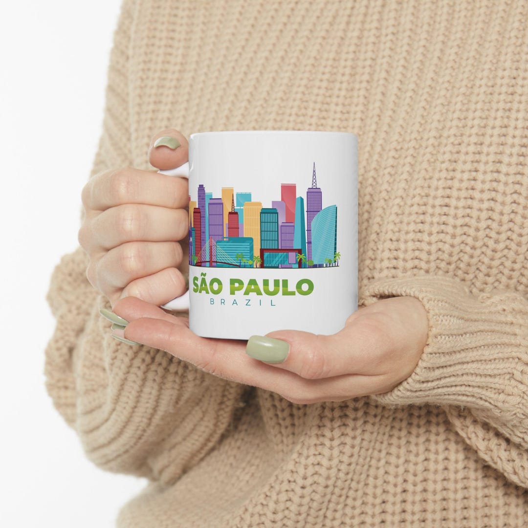 São Paulo Brazil Ceramic Mug, Brazilian Souvenir Coffee Cup, Traveler ...