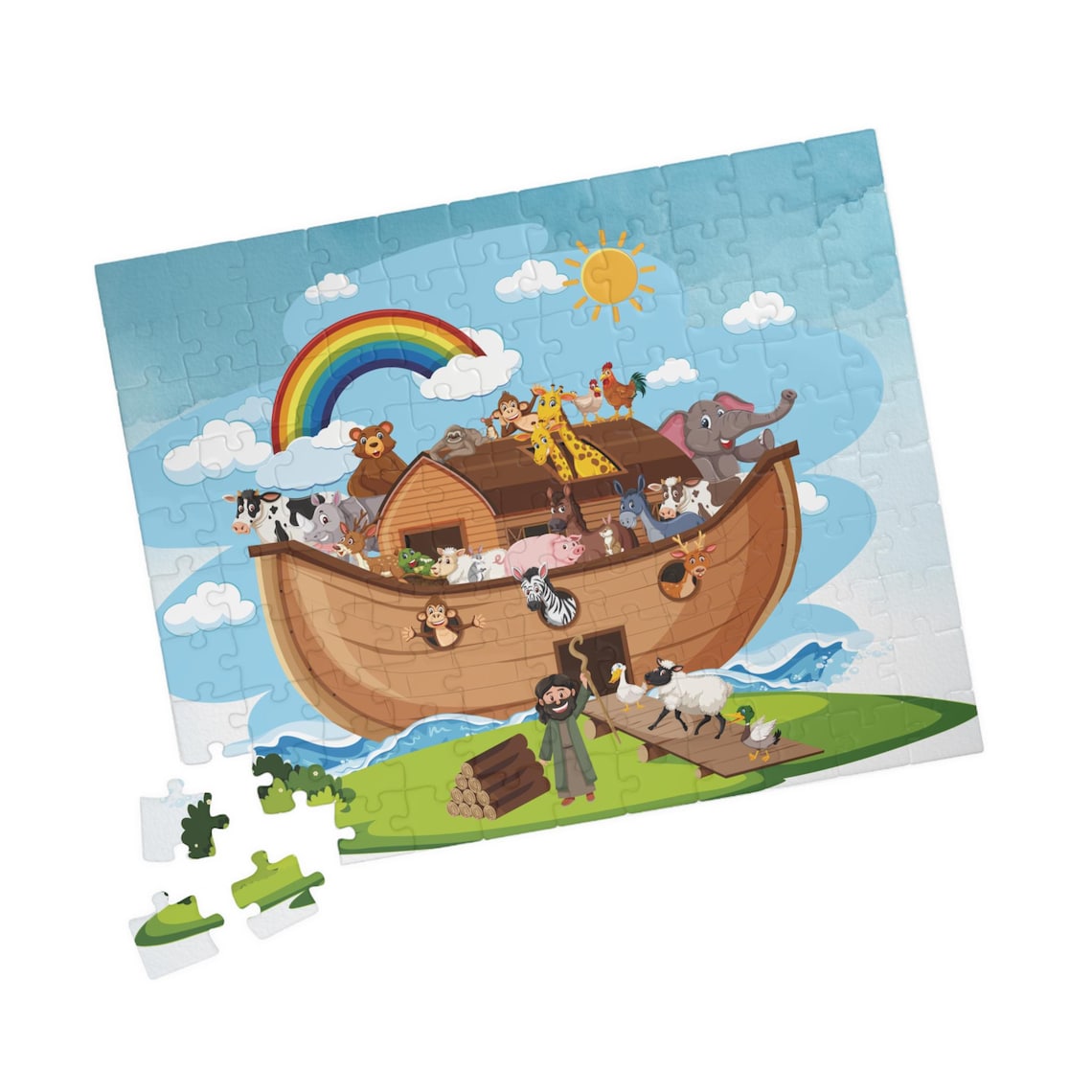 Noah S Ark Puzzle for Kids | Bible Story Animal Jigsaw | Fun ...