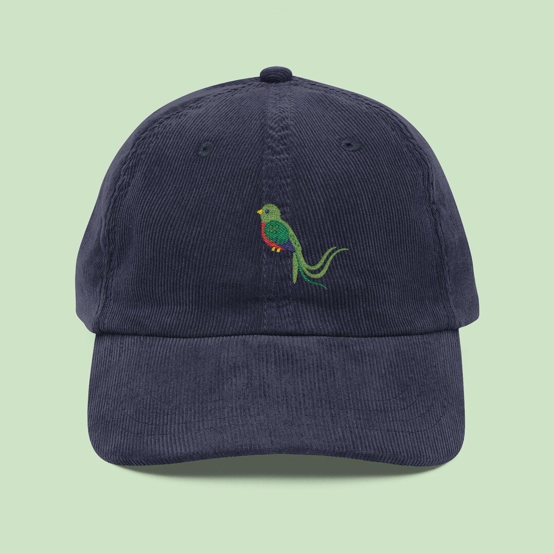 Embroidered Quetzal Corduroy Hat | Vintage Bird Cap - Etsy
