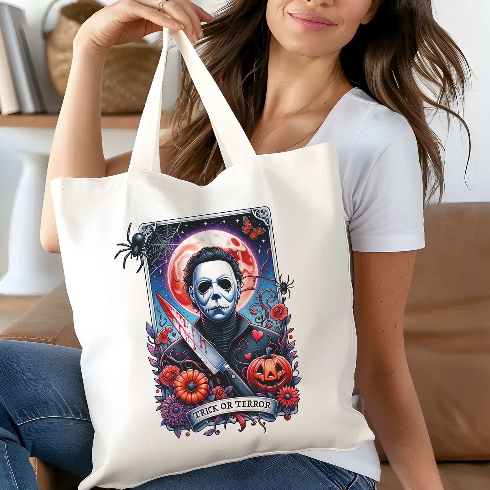 Trick or Terror Tarot Card PNG, Trendy Halloween Tarot Card Shirt ...