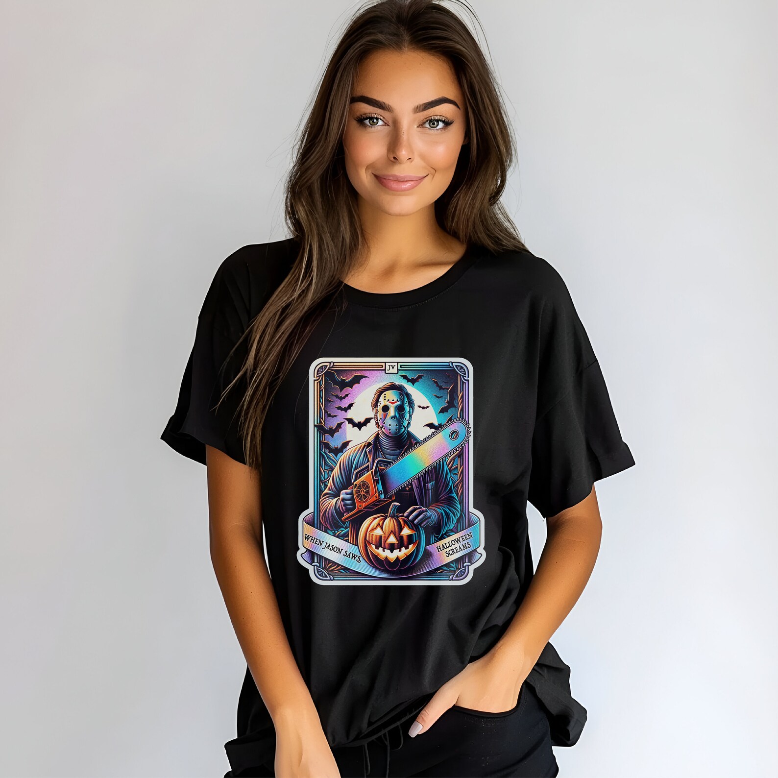 When Jason Saws, Halloween Screams Tarot Card PNG, Trendy Halloween ...