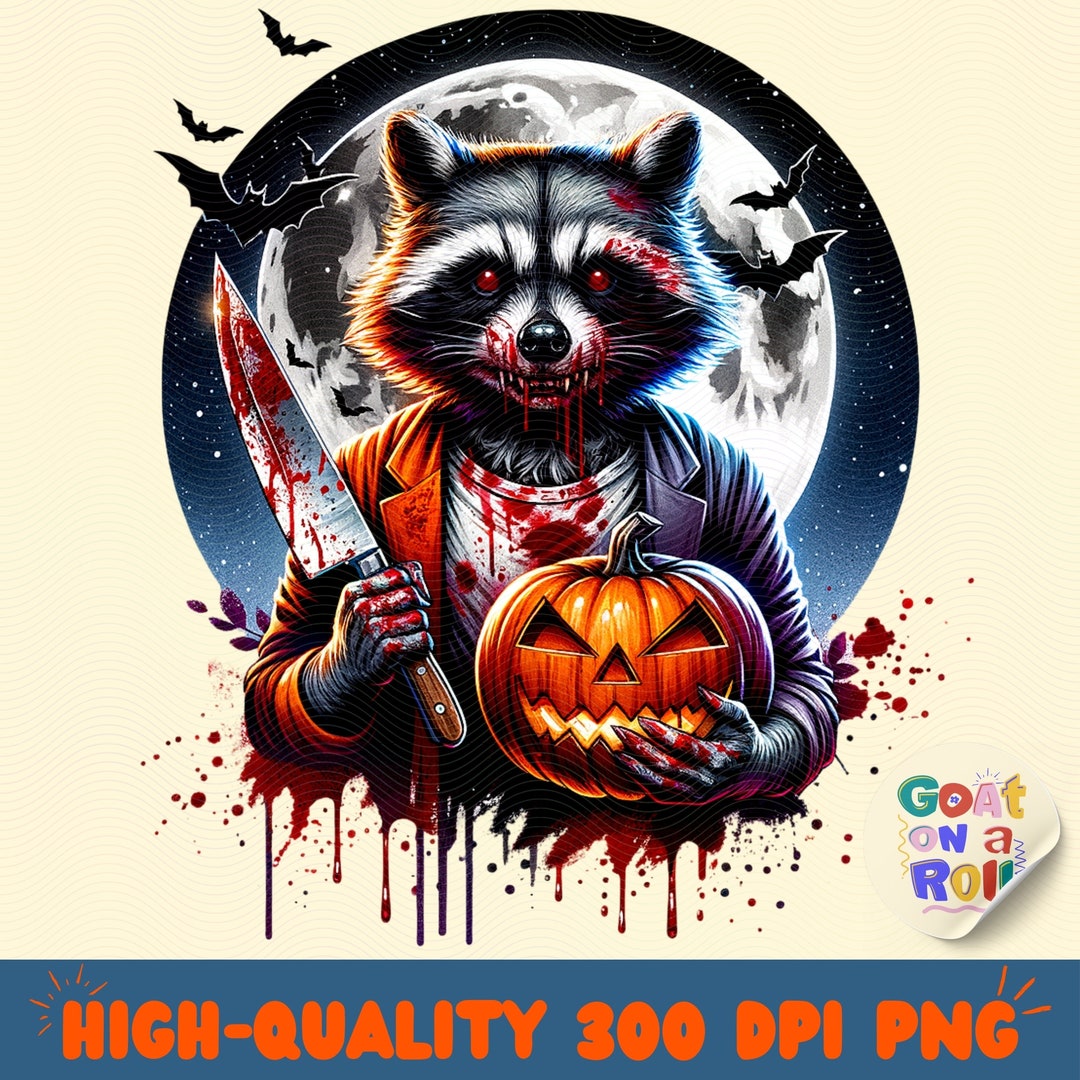 Halloween Horror Raccoon PNG, Scary Raccoon Halloween Png, Here for the ...