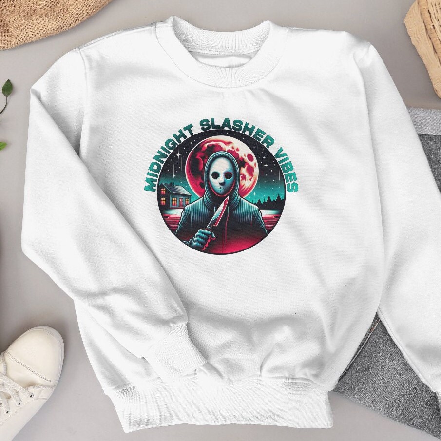 Midnight Slasher Vibes Retro Neon PNG, Halloween Jason Sublimation ...
