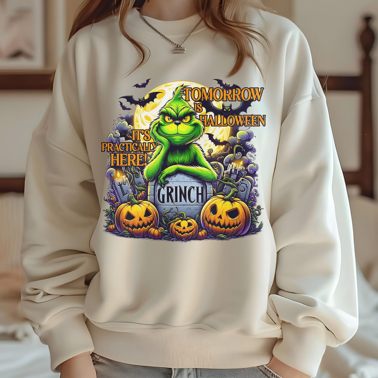 Tomorrow is Halloween Grinch PNG for Grinchmas Horror Trendy Halloween ...