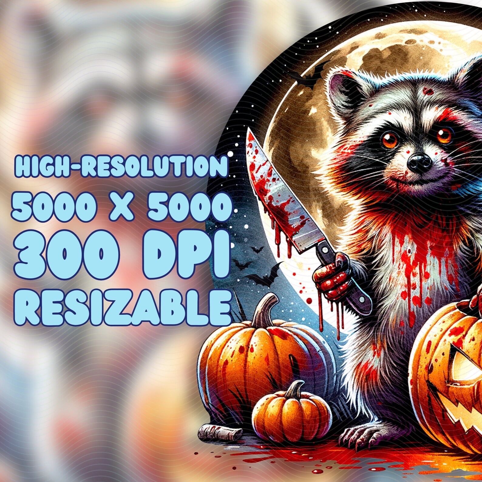 Halloween Horror Raccoon PNG, Scary Raccoon Halloween Png, Here for the ...