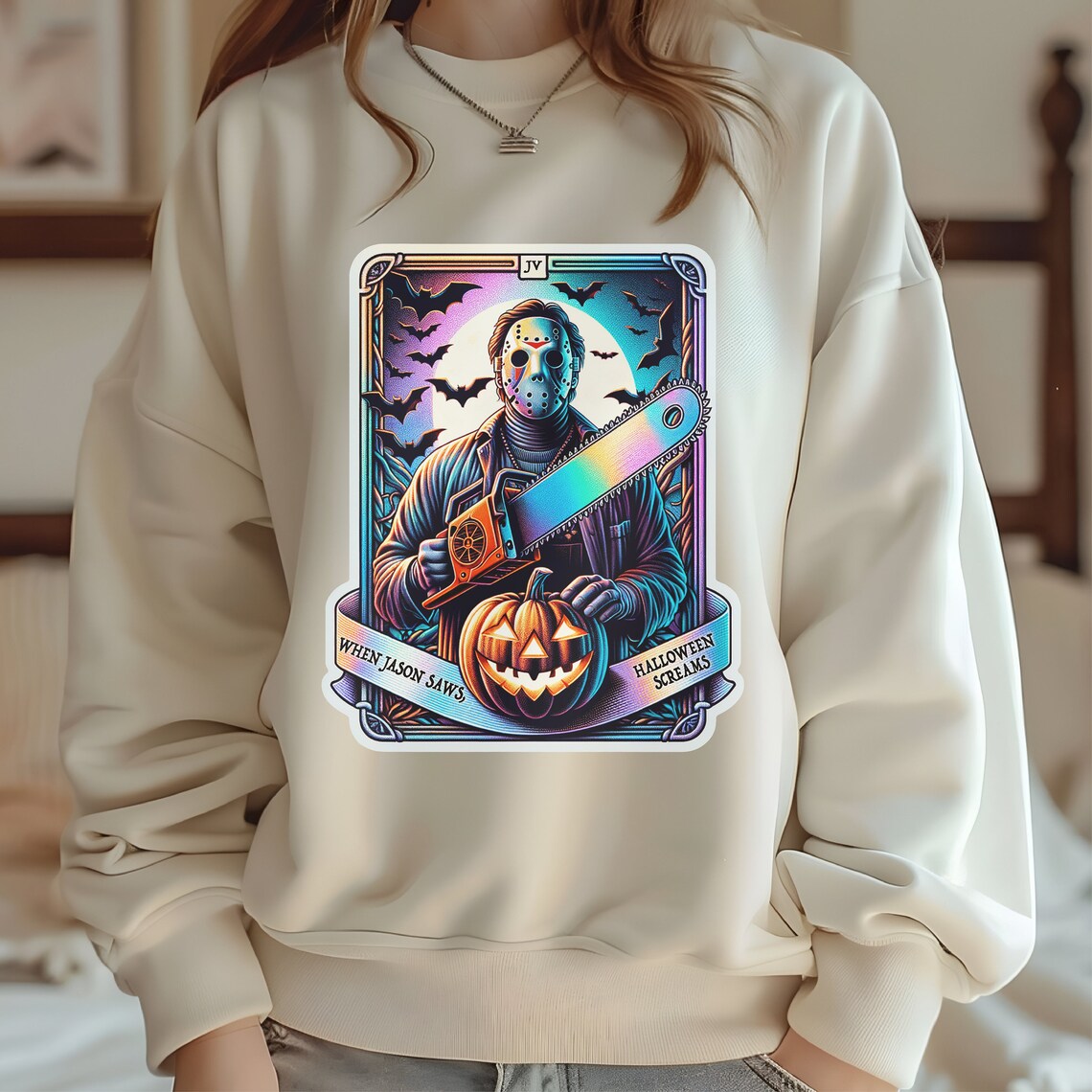 When Jason Saws, Halloween Screams Tarot Card PNG, Trendy Halloween ...