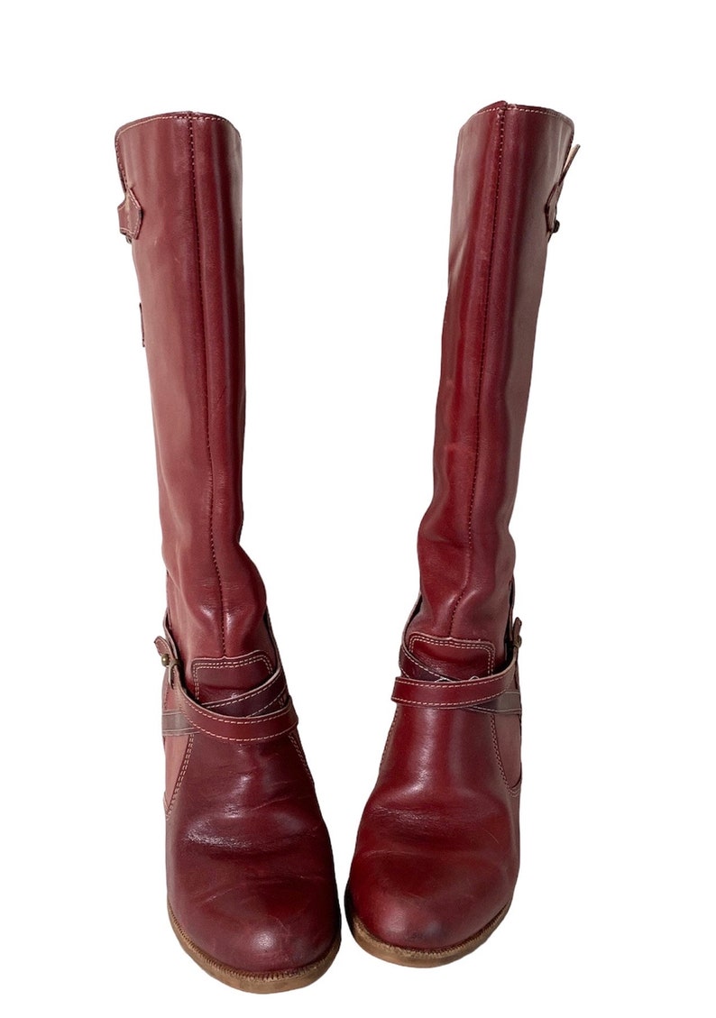 Ladies Zodiac Rust Colored 6.5M Leather Mid Calf Boots Circa - Etsy