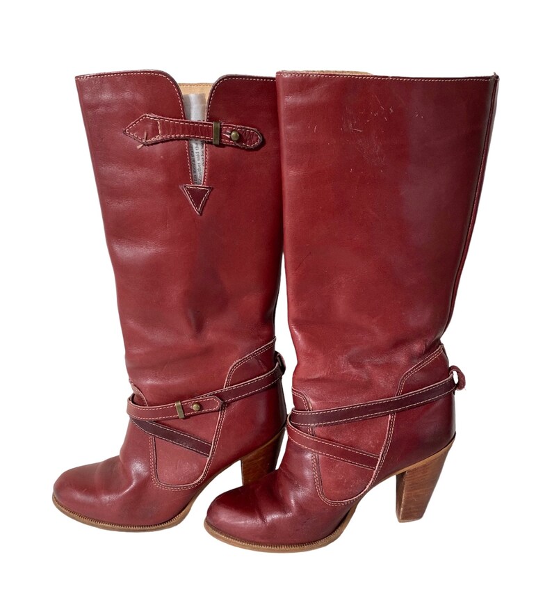 Ladies Zodiac Rust Colored 6.5M Leather Mid Calf Boots Circa - Etsy