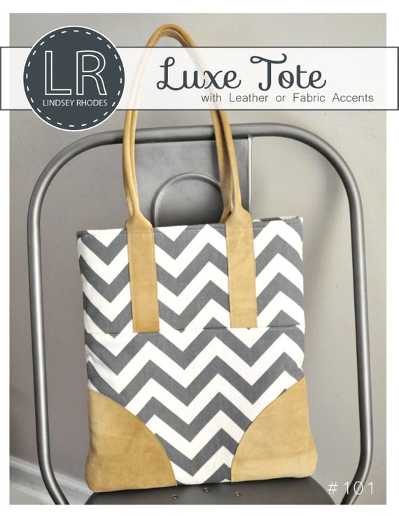 PDF Sewing Pattern / Luxe Tote / Leather Accent Handbag - Etsy