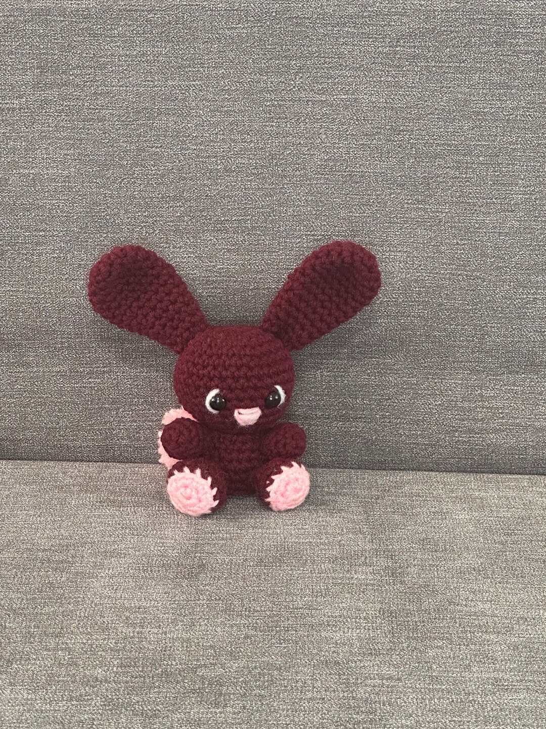Maroon Bunny With Pink Feet - Etsy