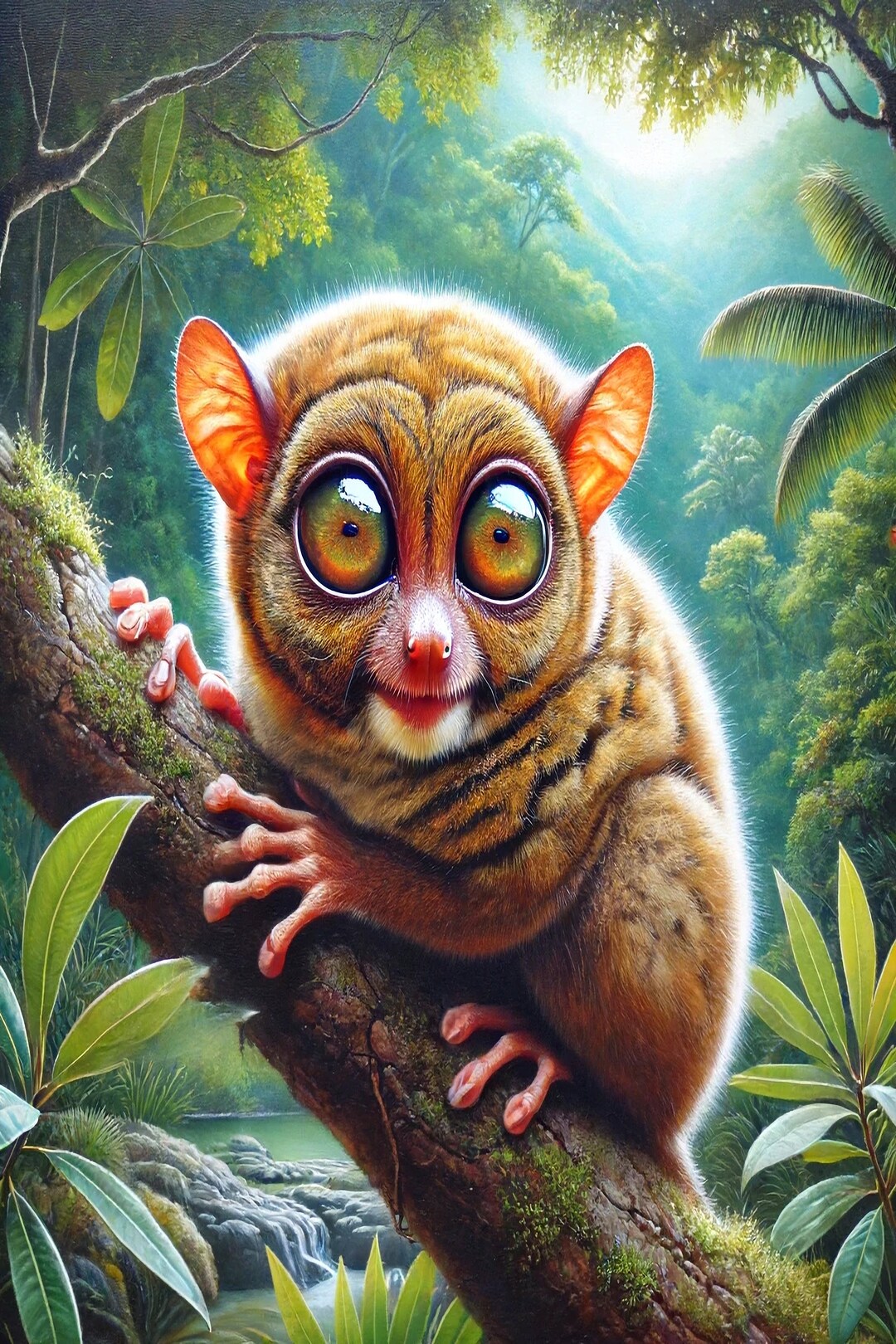 Enigmatic Tarsier Wall Art AI Generated Artwork, Digital Art, AI Art ...